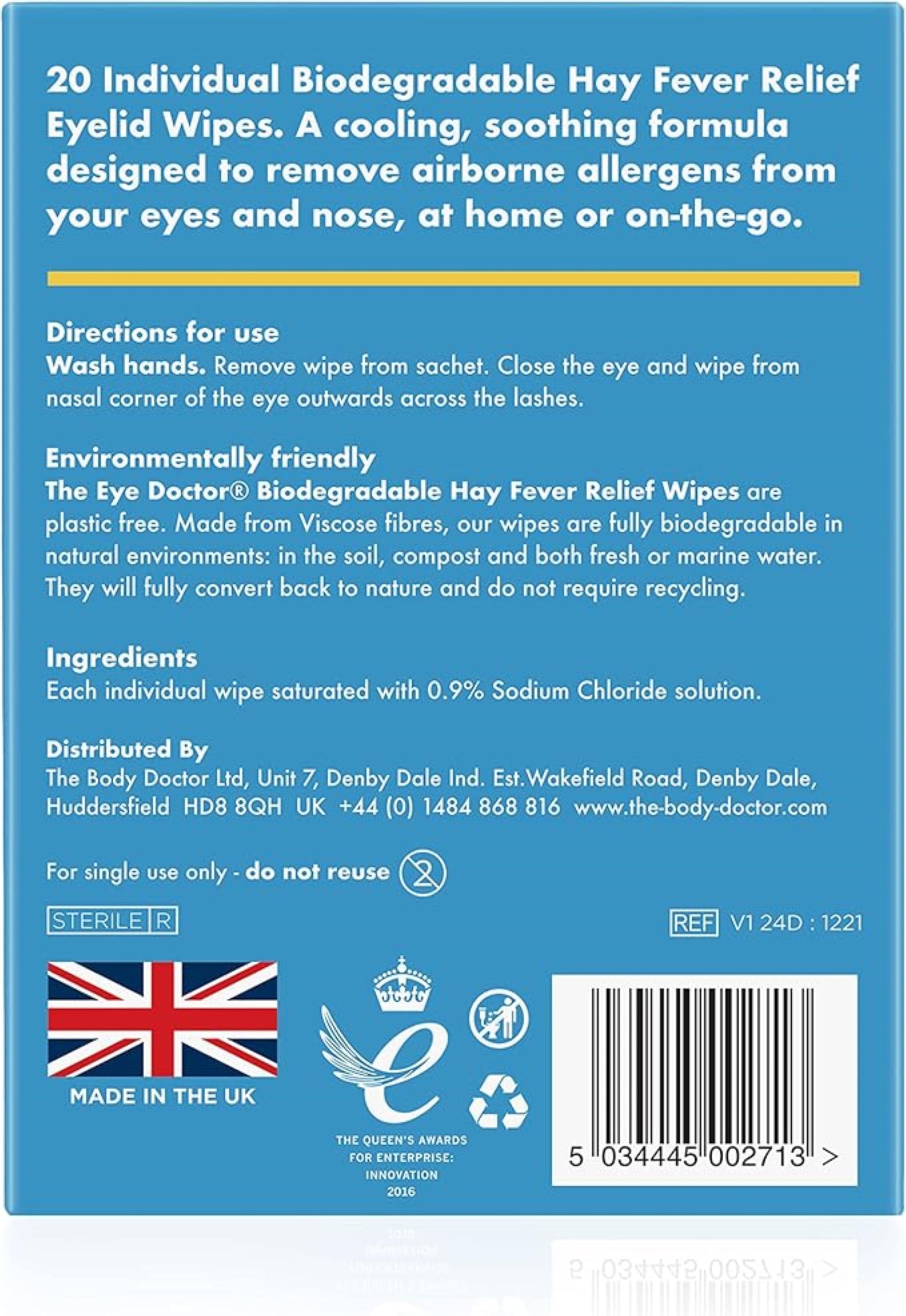 The Eye Doctor Biodegradable Hay Fever Relief Eyelid Wipes – Glaucoma ...
