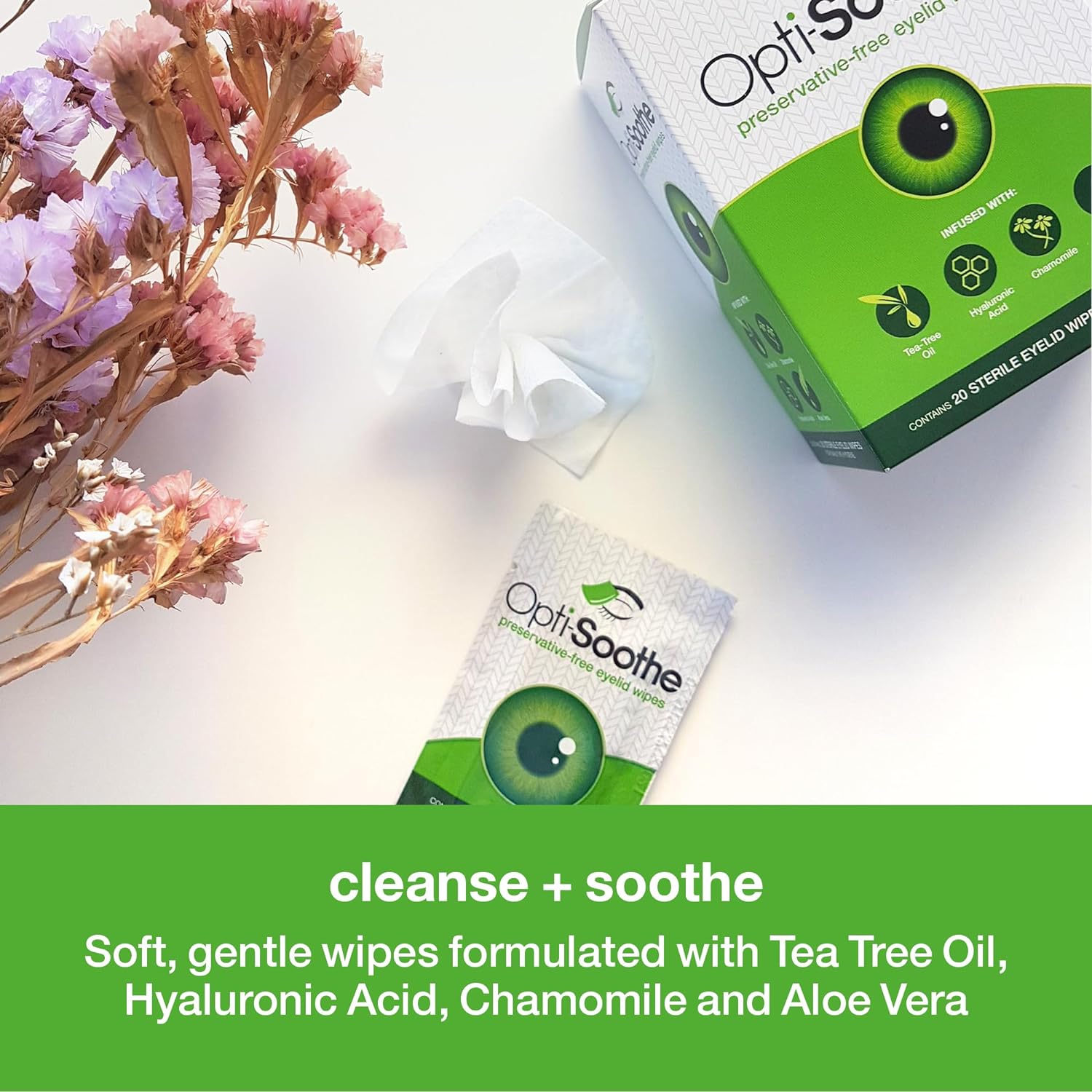 Opti-Soothe Preservative-free Eyelid Wipes (30 pack) – Glaucoma Australia